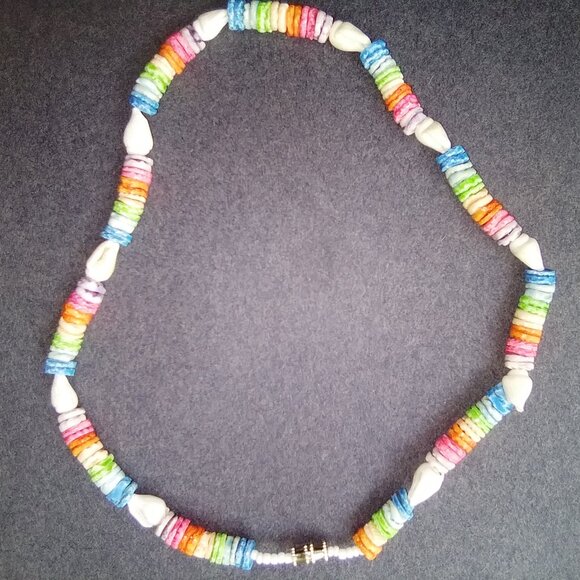Jewelry | Vintage Rainbow Puka And Cowrie Shell Necklace | Poshmark